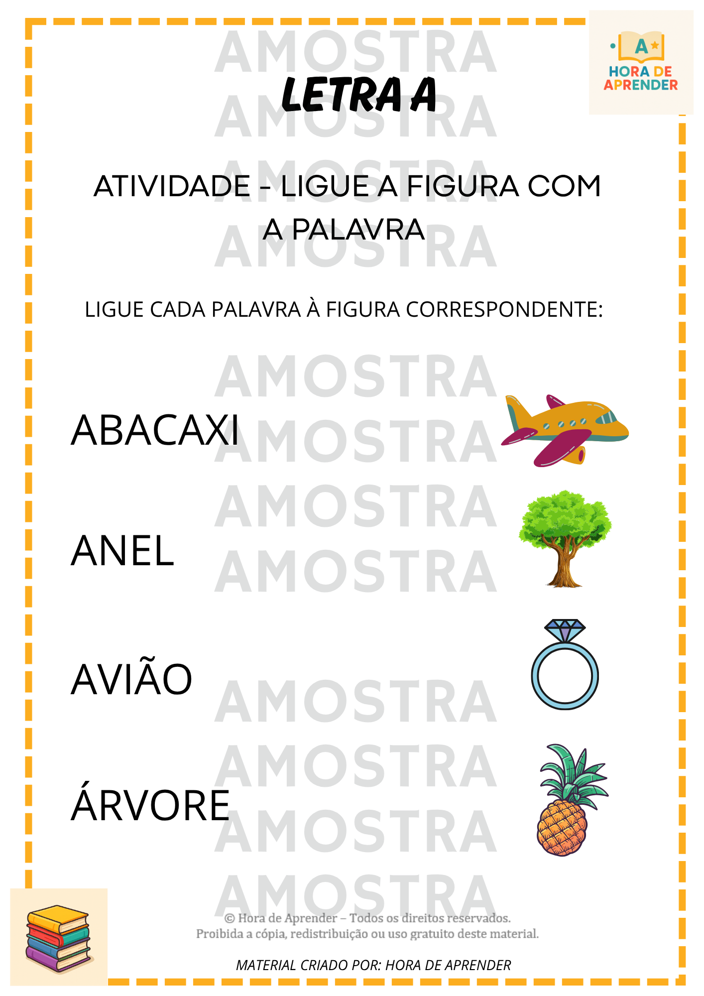 Atividades de Alfabetização: Ligue as Palavras às Figuras – Letras ...