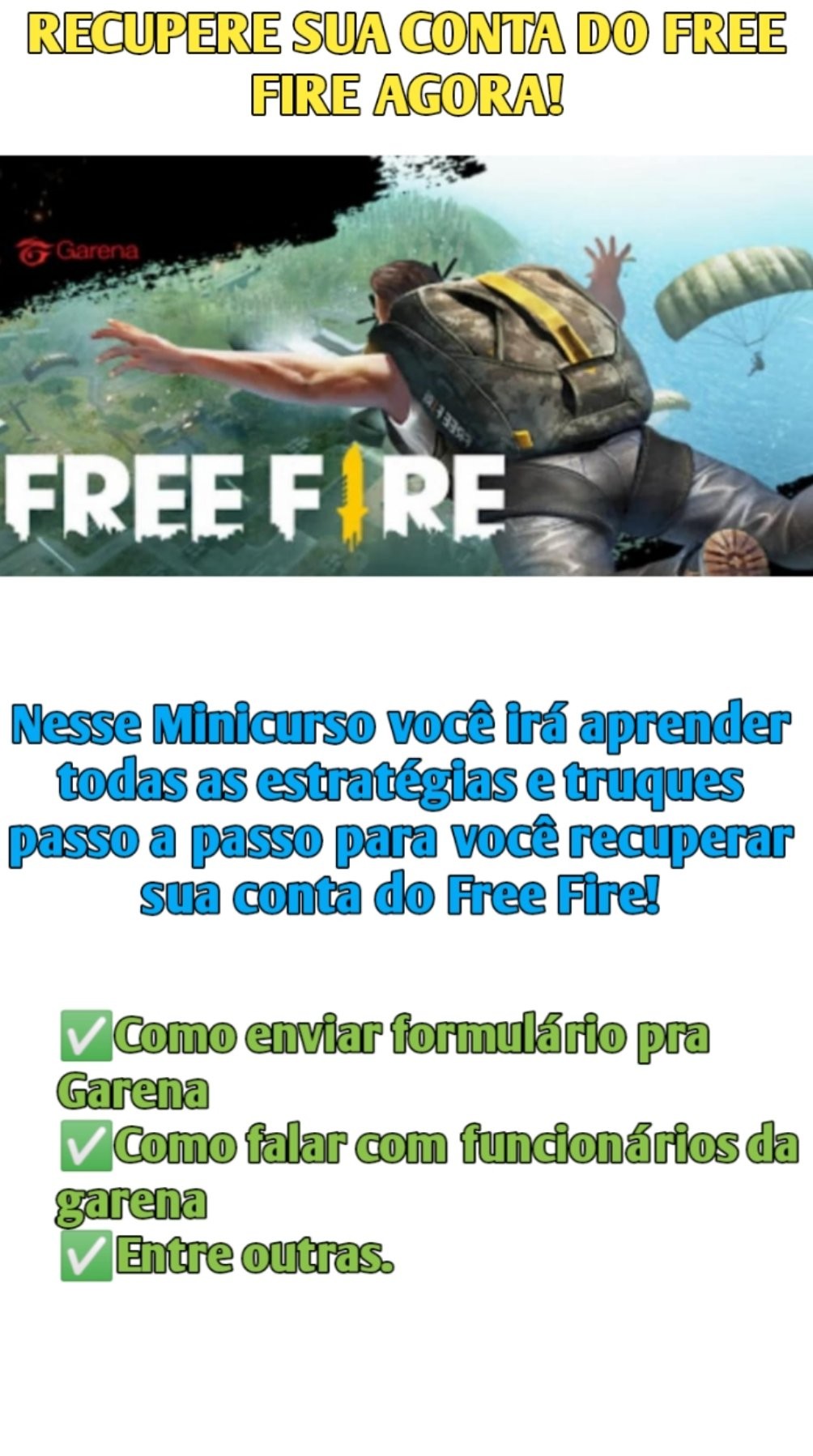 Como Recuperar Conta do Free Fire 100% Garantido - Nilton Dutra | H...