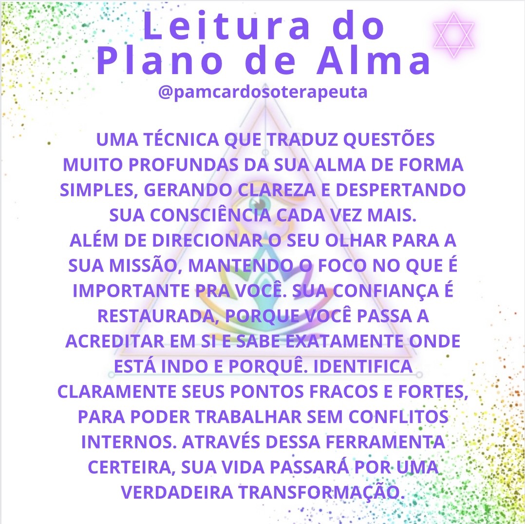 Leitura do Plano de Alma® - Soul Plan® - Pamela da Silveira Cardos...