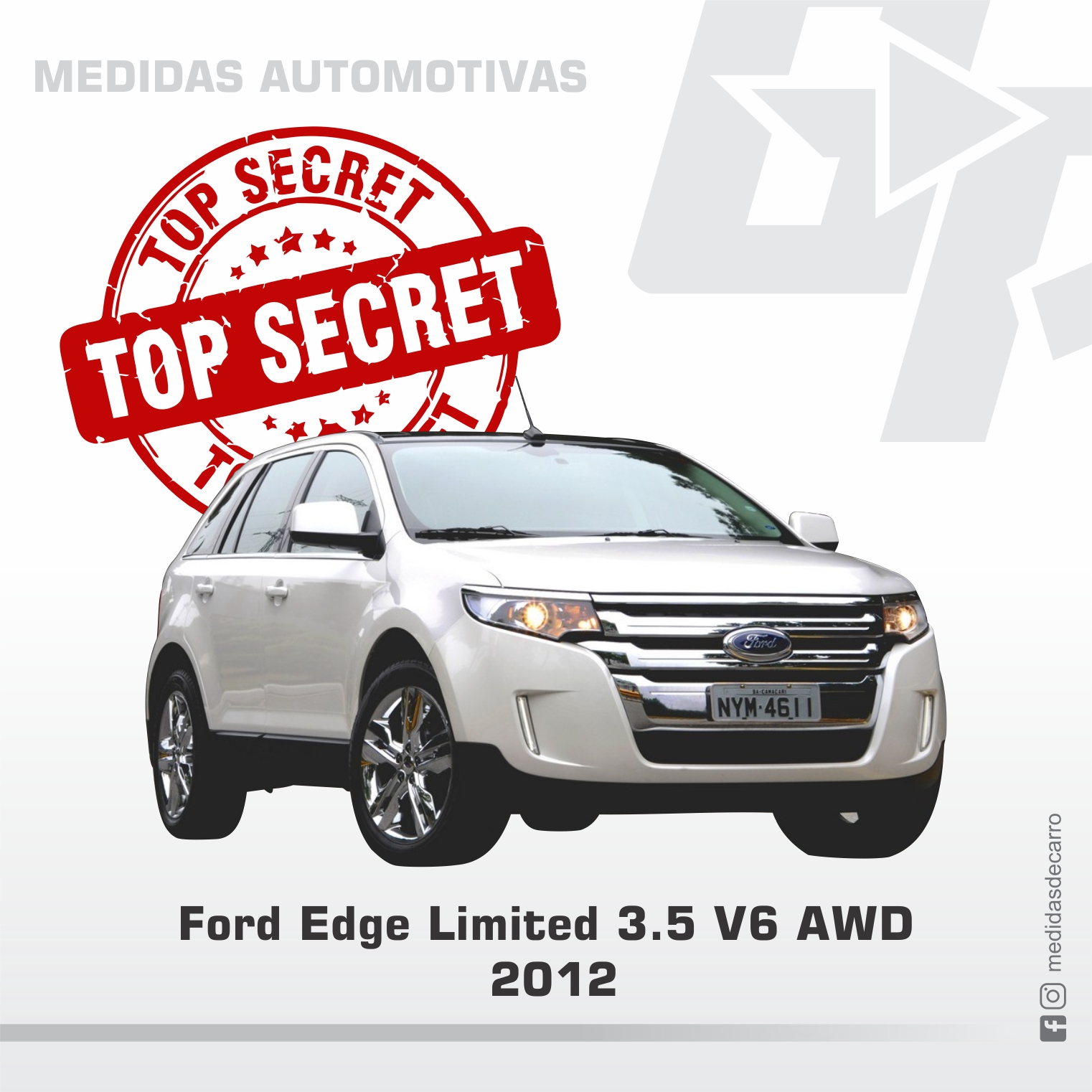 Top Secret - Medidas de Carro - Ford Edge limited 2012