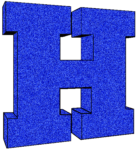 Three-dimensional Blue Letter H