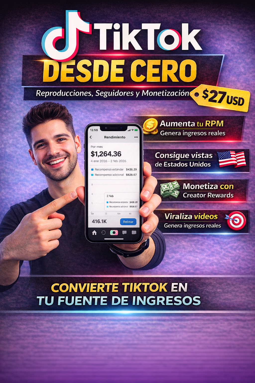 TIK TOK DESDE CERO. RPM, Reproducciones, Seguidores y monetización ...