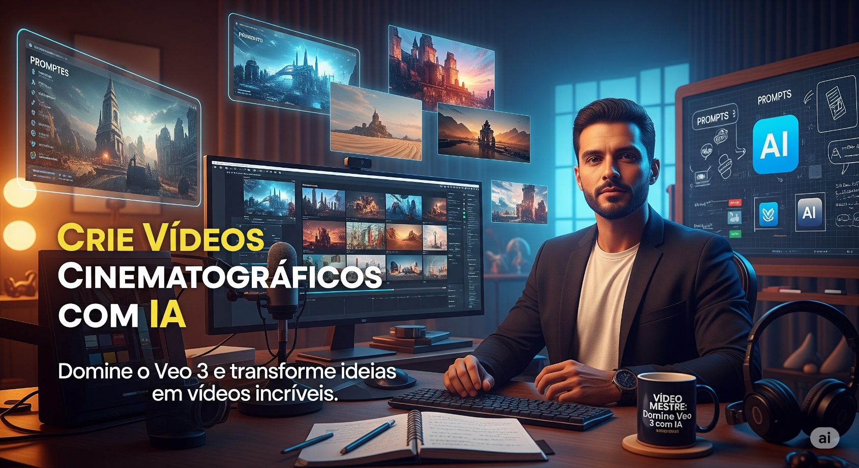 CINEMA IA: Do Prompt ao Vídeo, do básico ao avançado - Soluções Ga...