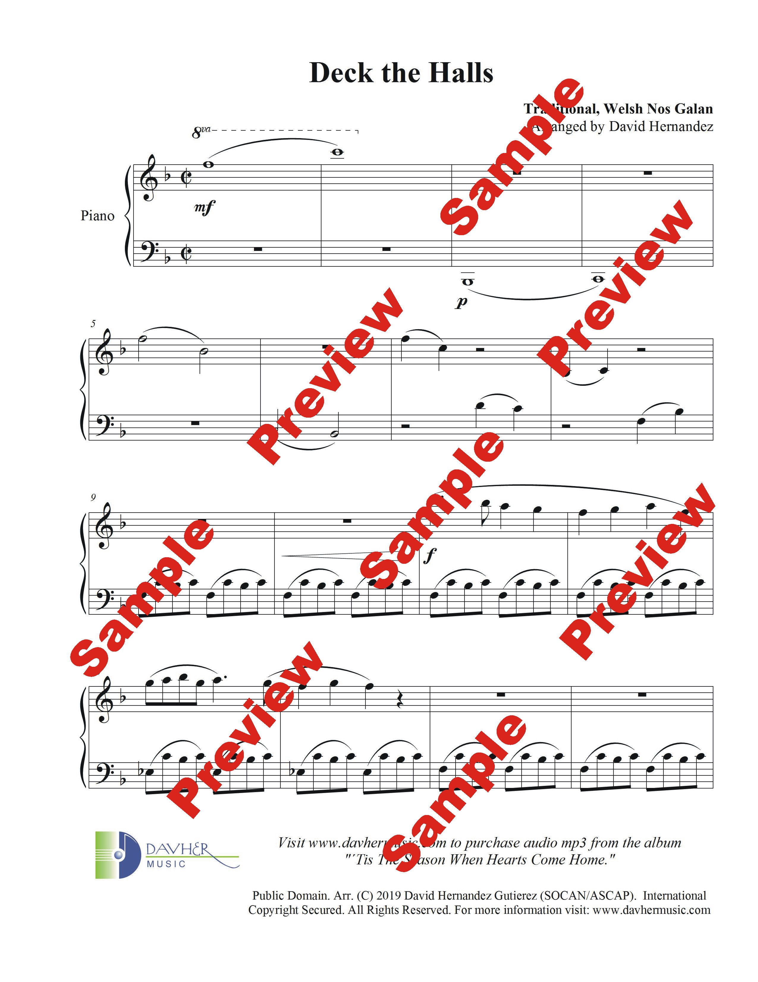 Deck the Halls - SCORE