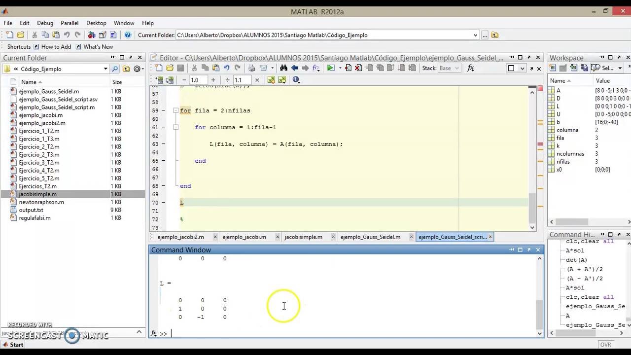 Metodo de Jacobi en Matlab