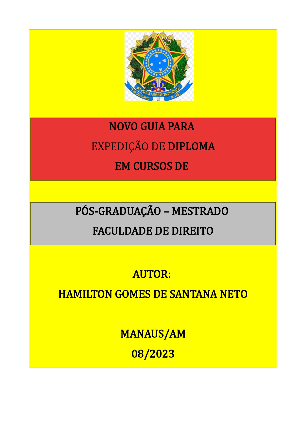 Guia Expedição Diploma PPG - UFAM - Hamilton Gomes de Santana Neto ...