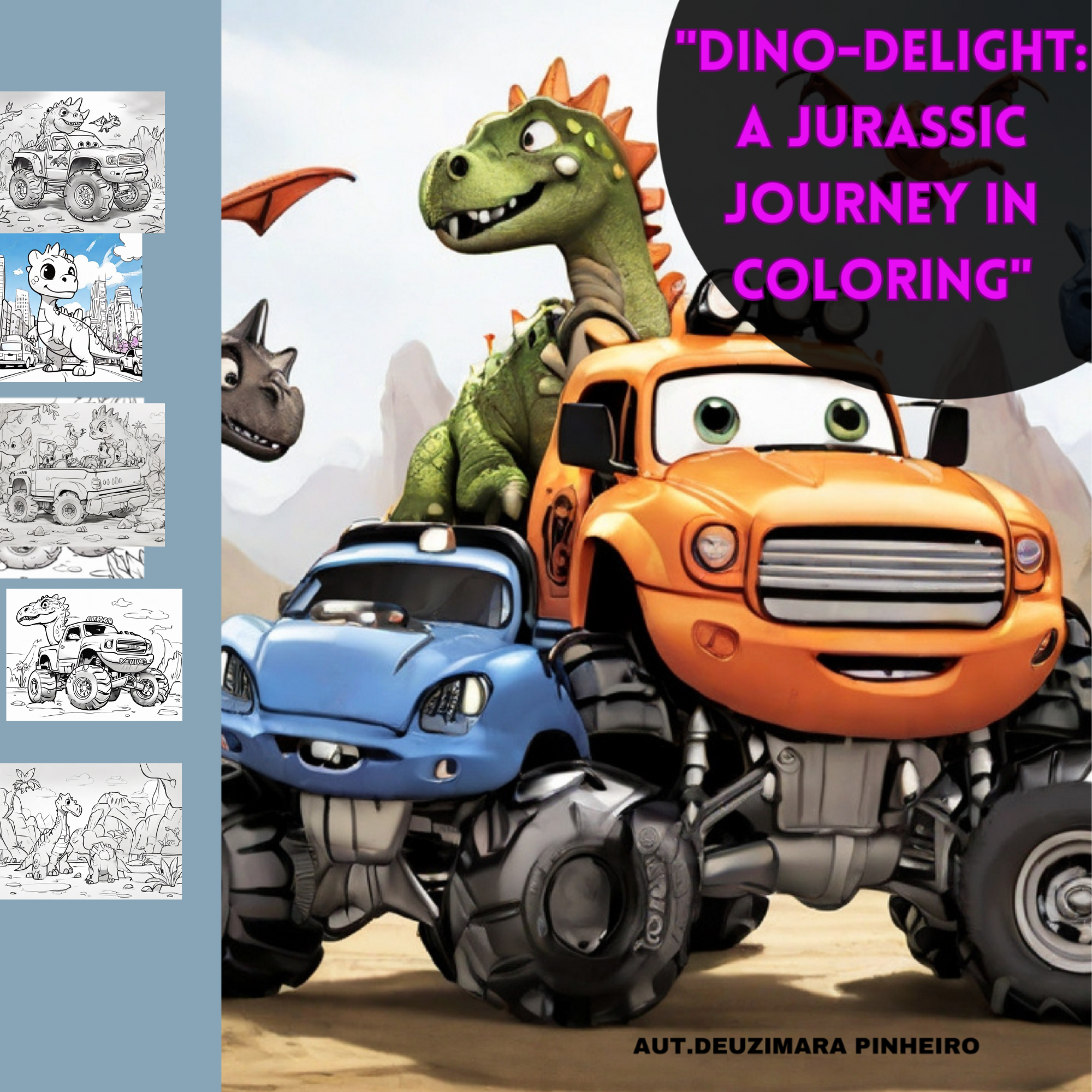 "Dino-Delight: A Jurassic Journey in Coloring"