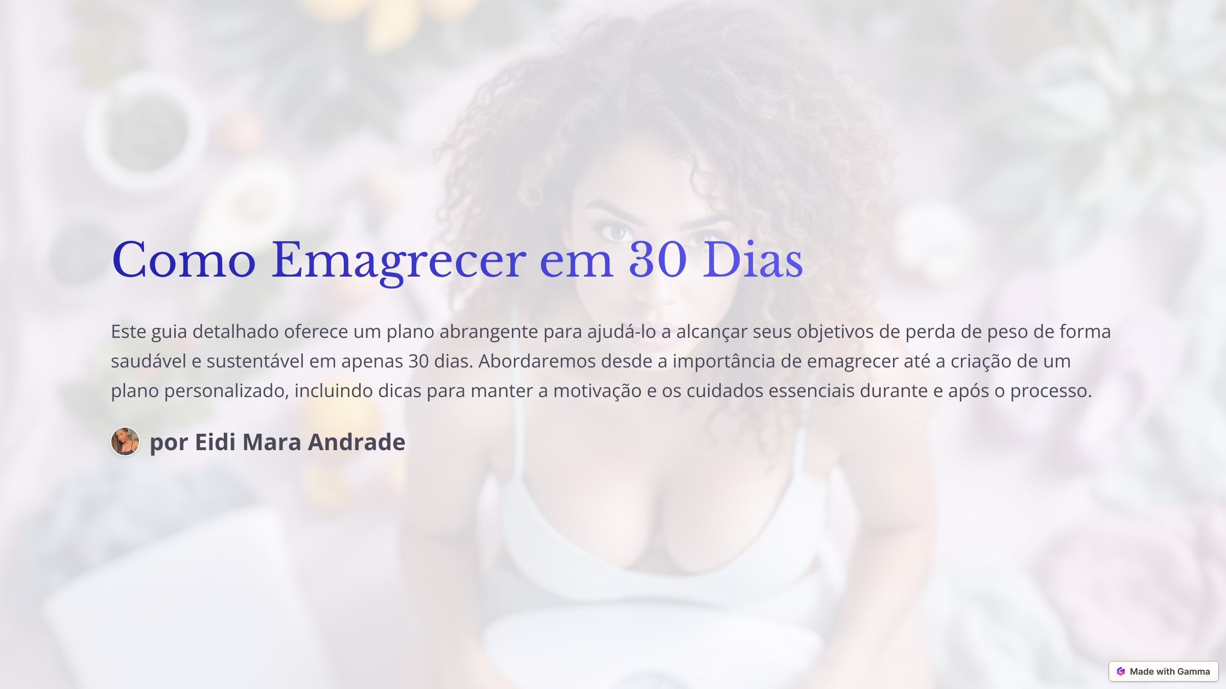 Plano para emagrecer em 30 dias - Eidi Mara | Hotmart