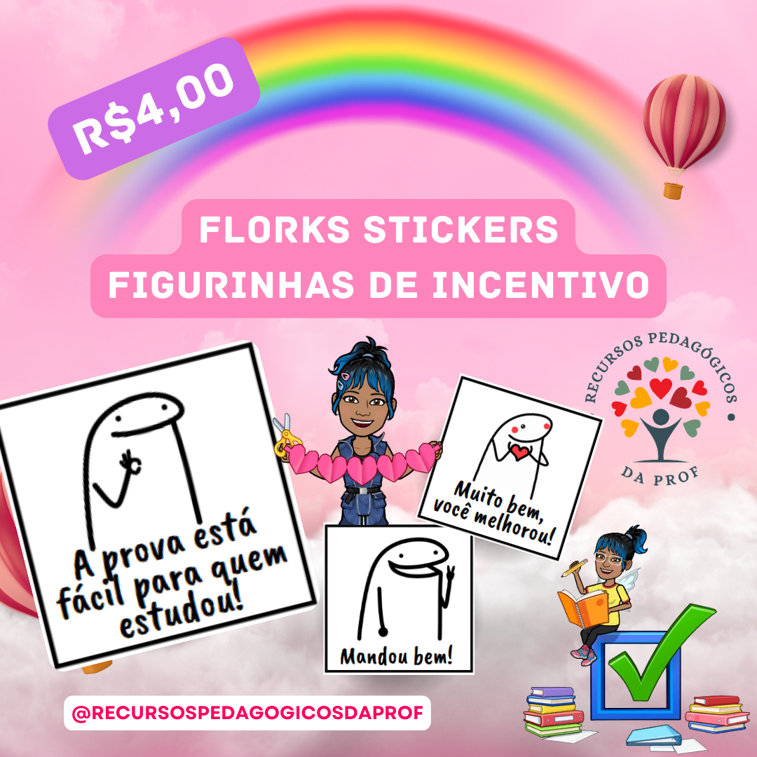 Florks Stickers Figurinhas de Incentivo