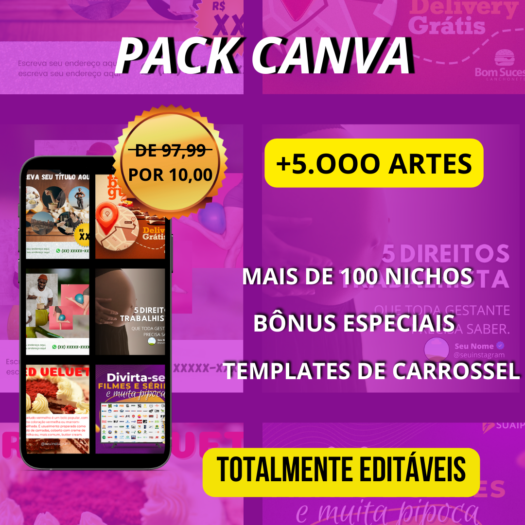 MEGA PACK CANVA - Guilherme Carvalho de Oliveira | Hotmart
