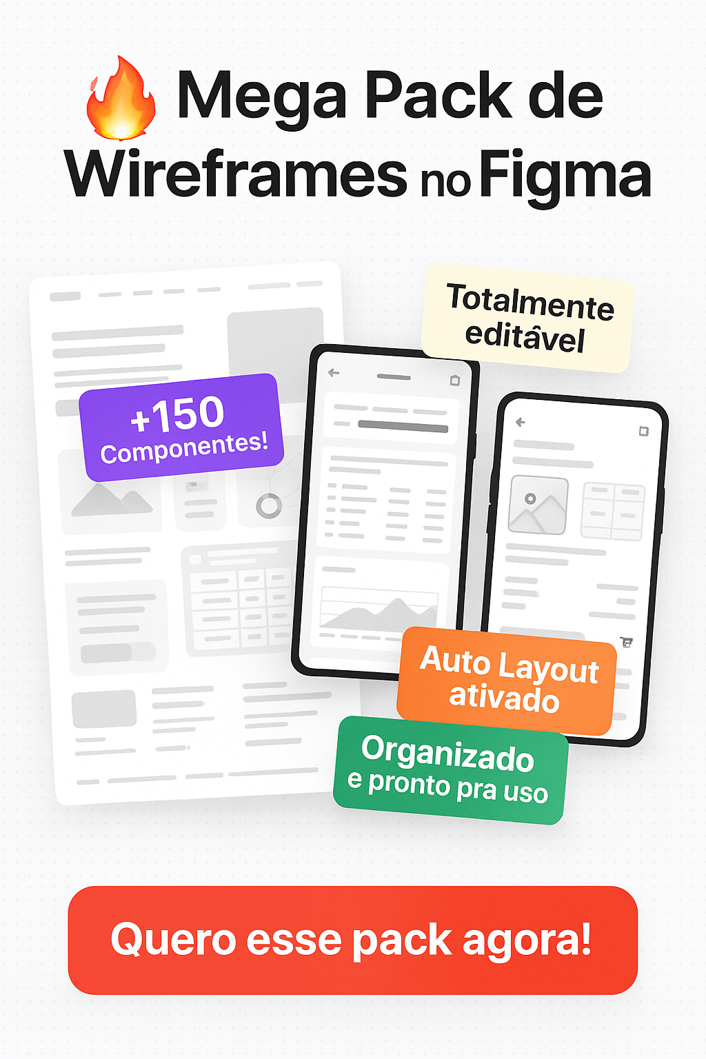 Mega pack de wireframes no Figma - Matheus Castor | Hotmart