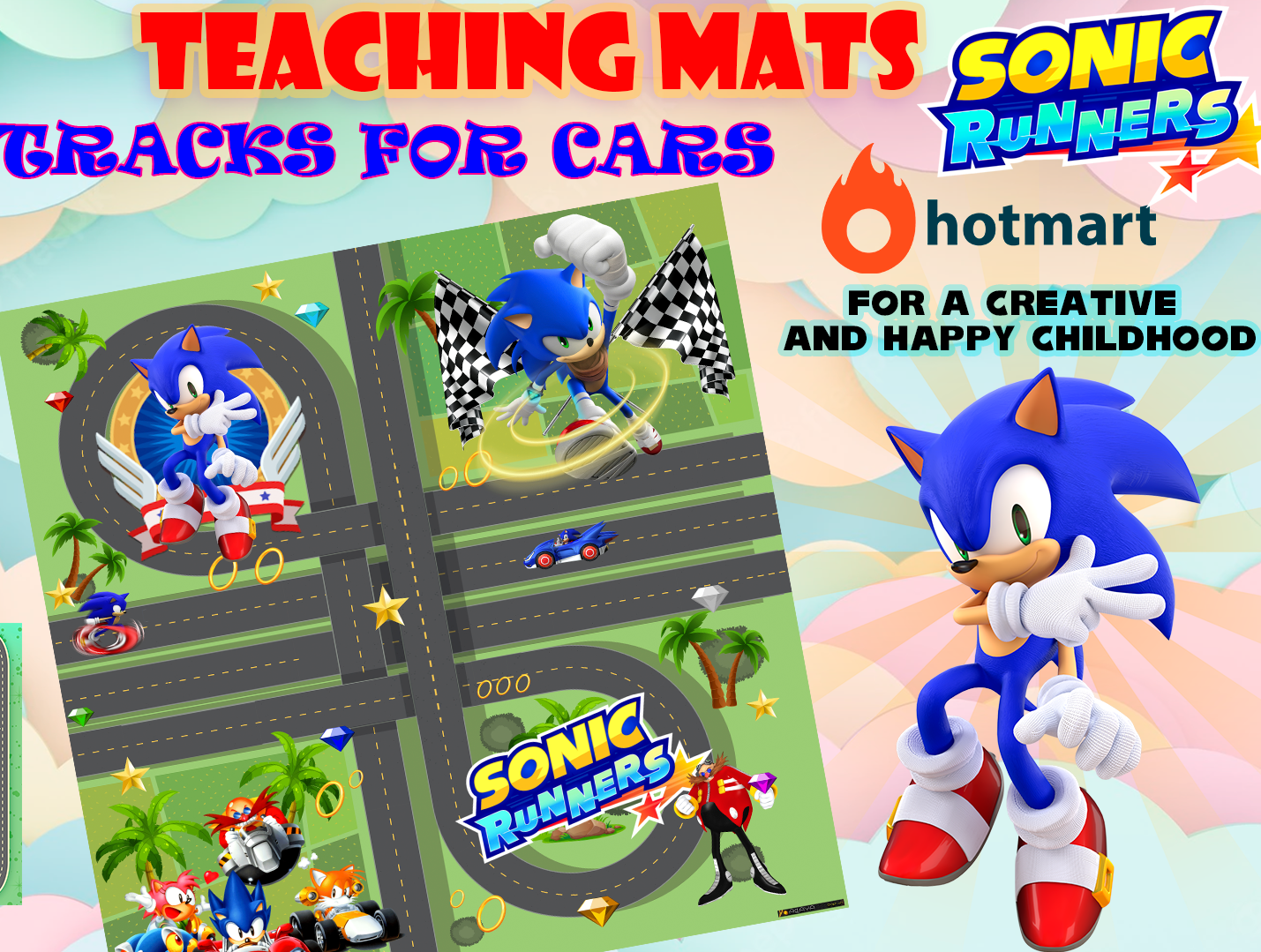 High-Quality Printable Sonic Track Design – Digital Download (JPG 3...