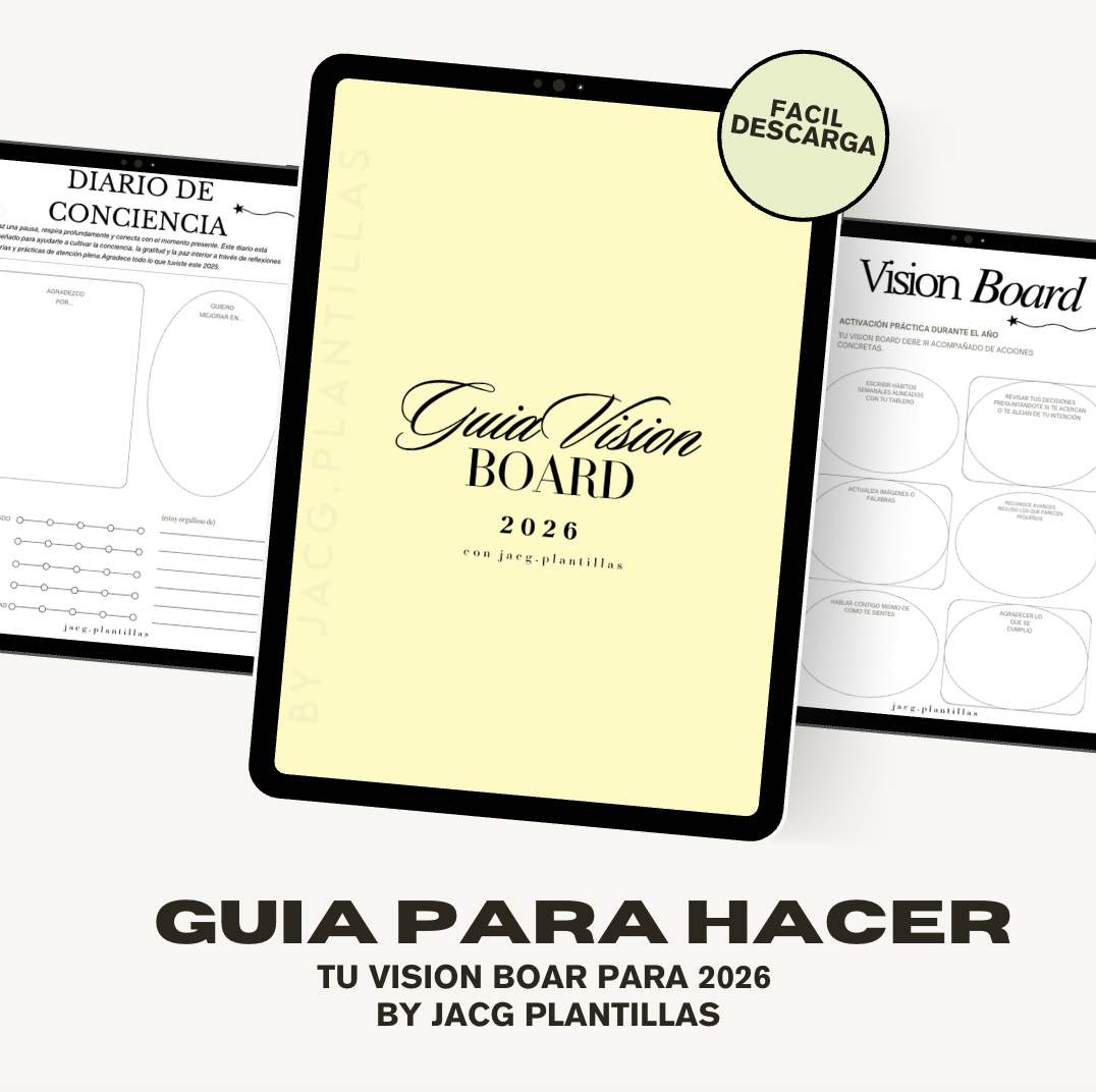 GUIA PARA HACER TU VISION BOARD - Jacg plantillas | Hotmart