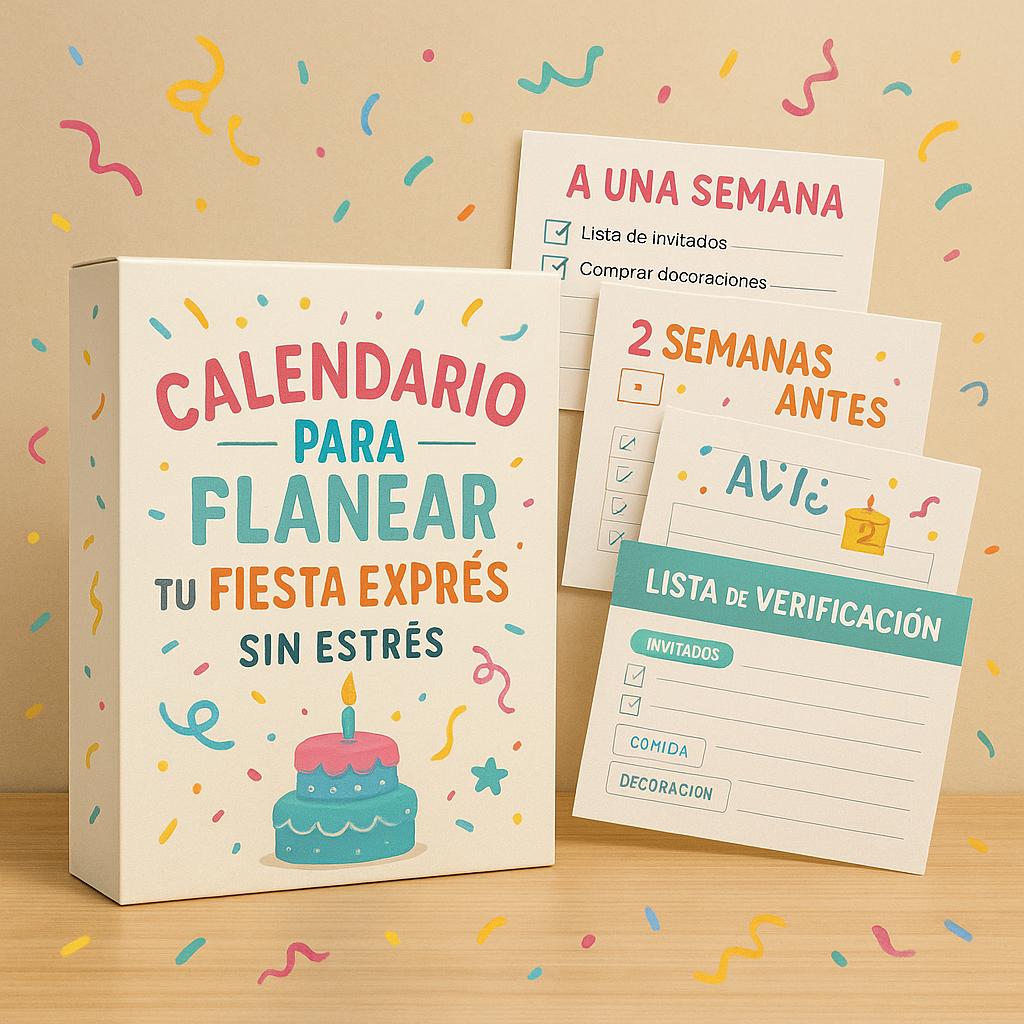 🗓️📒FIESTA SIN CAOS: Guía y Calendario para ORGANIZARTE DESDE CERO...