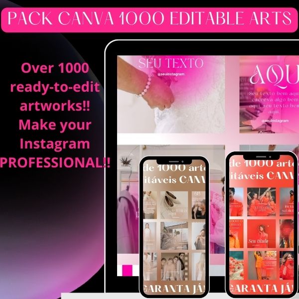 PACK CANVA 1000 EDITABLE ARTS - Ana Lúcia | Hotmart
