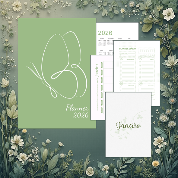 🌿 Planner 2026 – Verde para imprimir | Elegância, leveza e organiz...