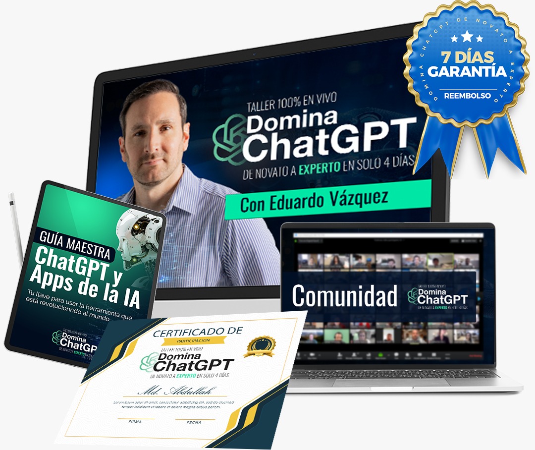 Taller en vivo Domina ChatGPT: De Novato a Experto en Solo 4 Días