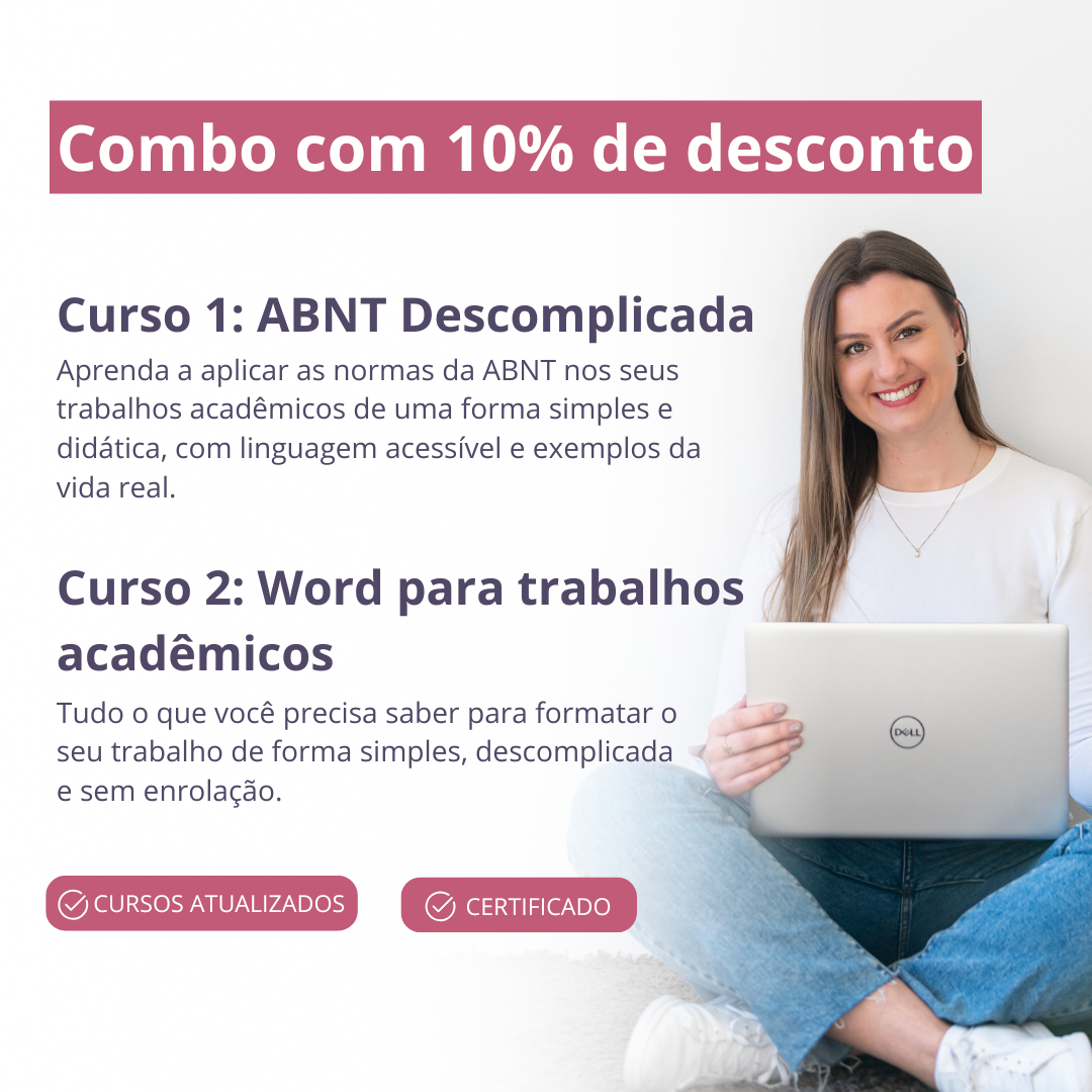 Combo com 10% de desconto: ABNT Descomplicada + Word para trabalhos ...