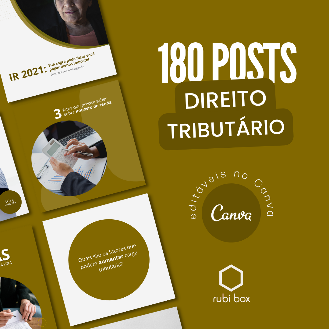 Box de Postagens para Advogados | Direito Tributário | Rubi Box