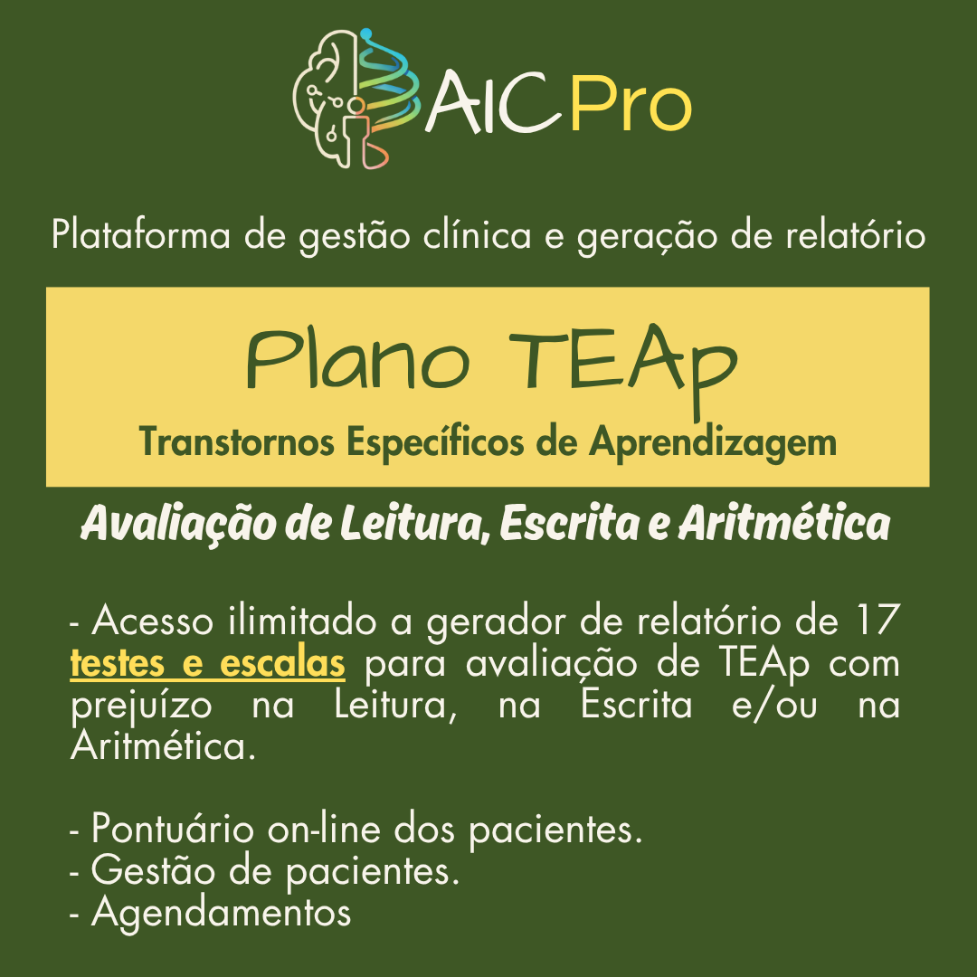 Plano Avaliação TEAp - Assinatura da plataforma AICPro - Soluções p...