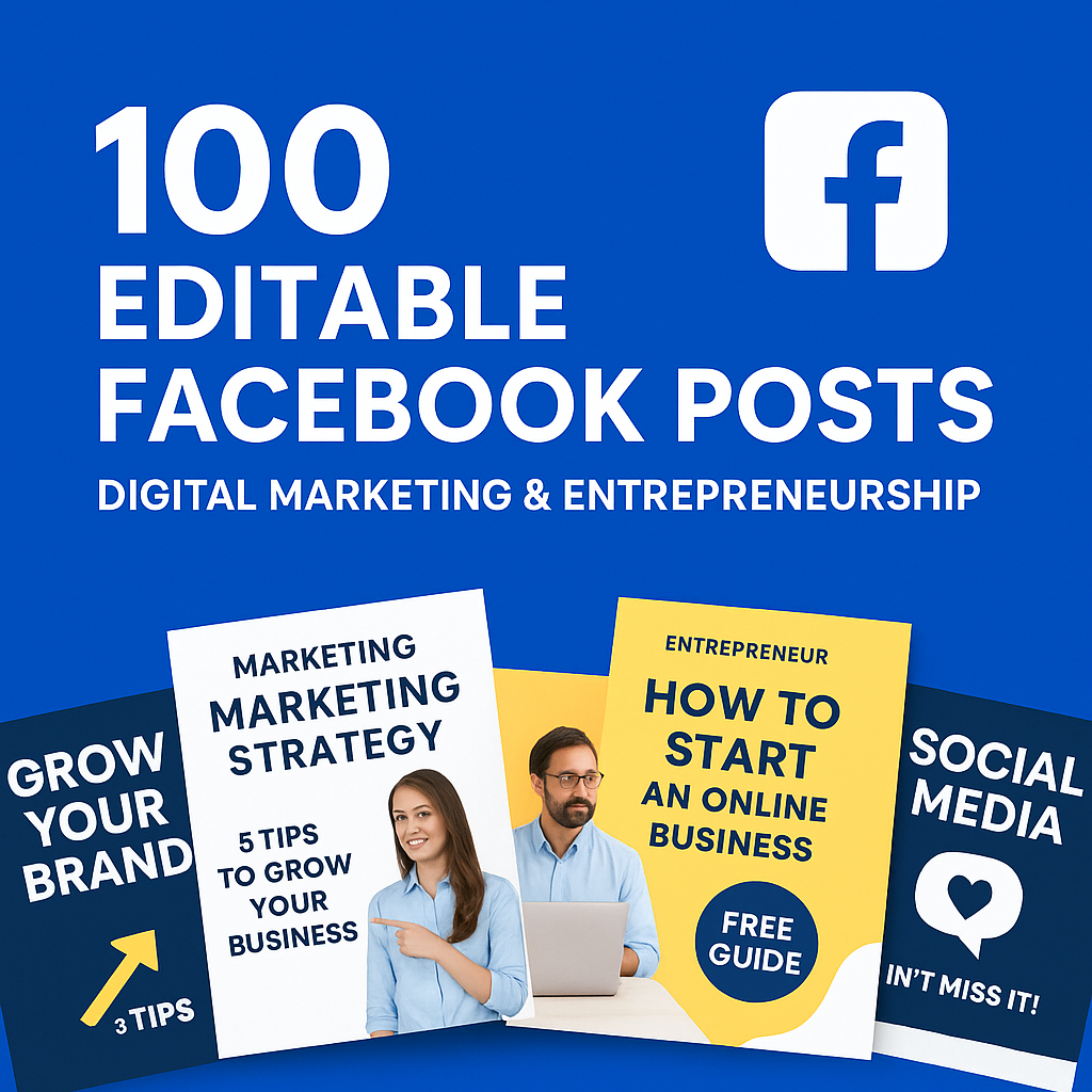 100 facebook posts Editable on Canva Templates – Digital Marketin...