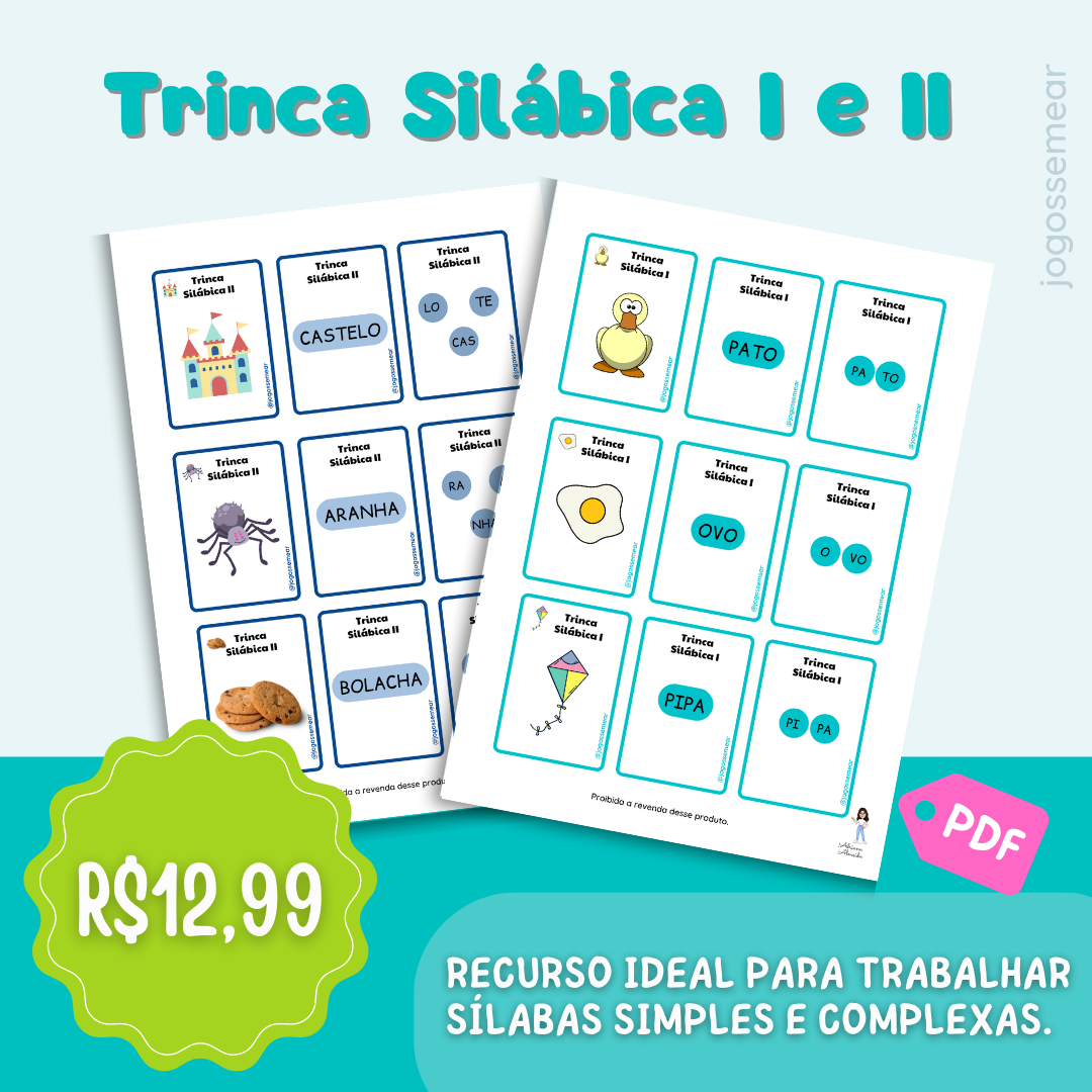 TRINCA SILÁBICA I e II - SEMEAR - LOJA DE PRODUTOS PEDAGÓGICOS | H...