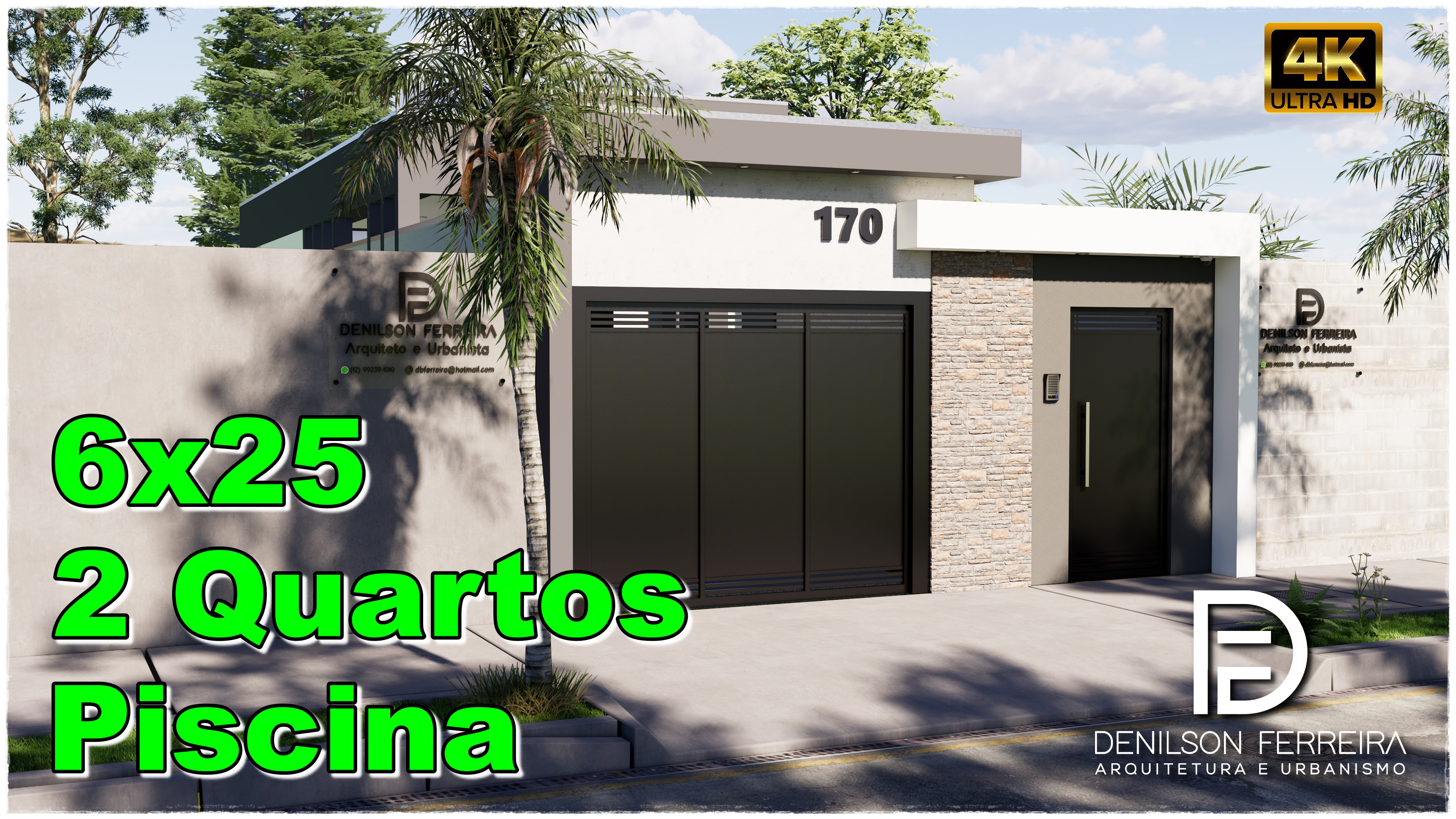 Casa pequena e aconchegante | TERRENO 6x25 | 2 Quartos e Piscina