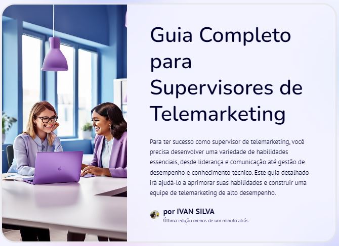 Guia Completo para Supervisores de Telemarketing - Ivan bento da si...
