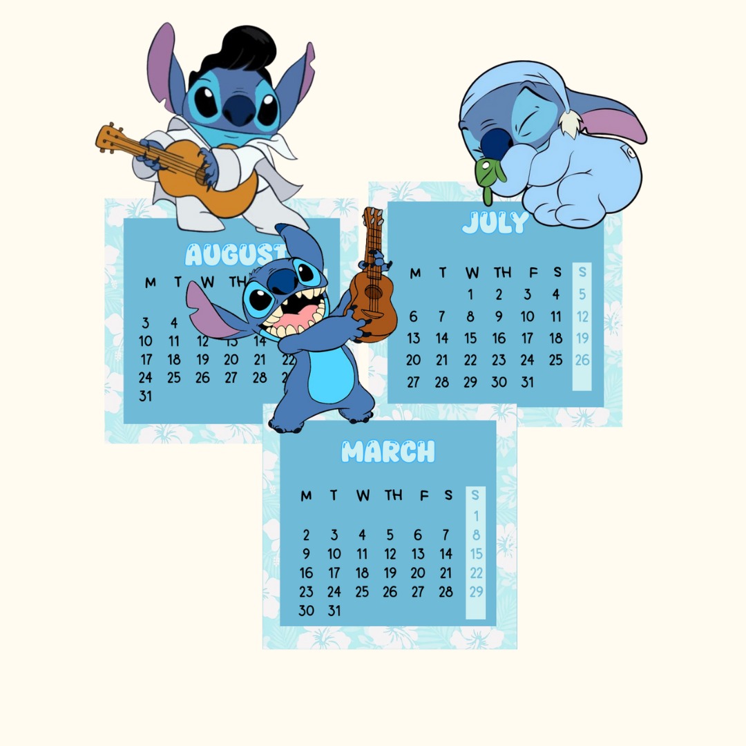 Stitch 2026 Calendar (PDF Ready-to-print) us - Koi es amor | Hotmart
