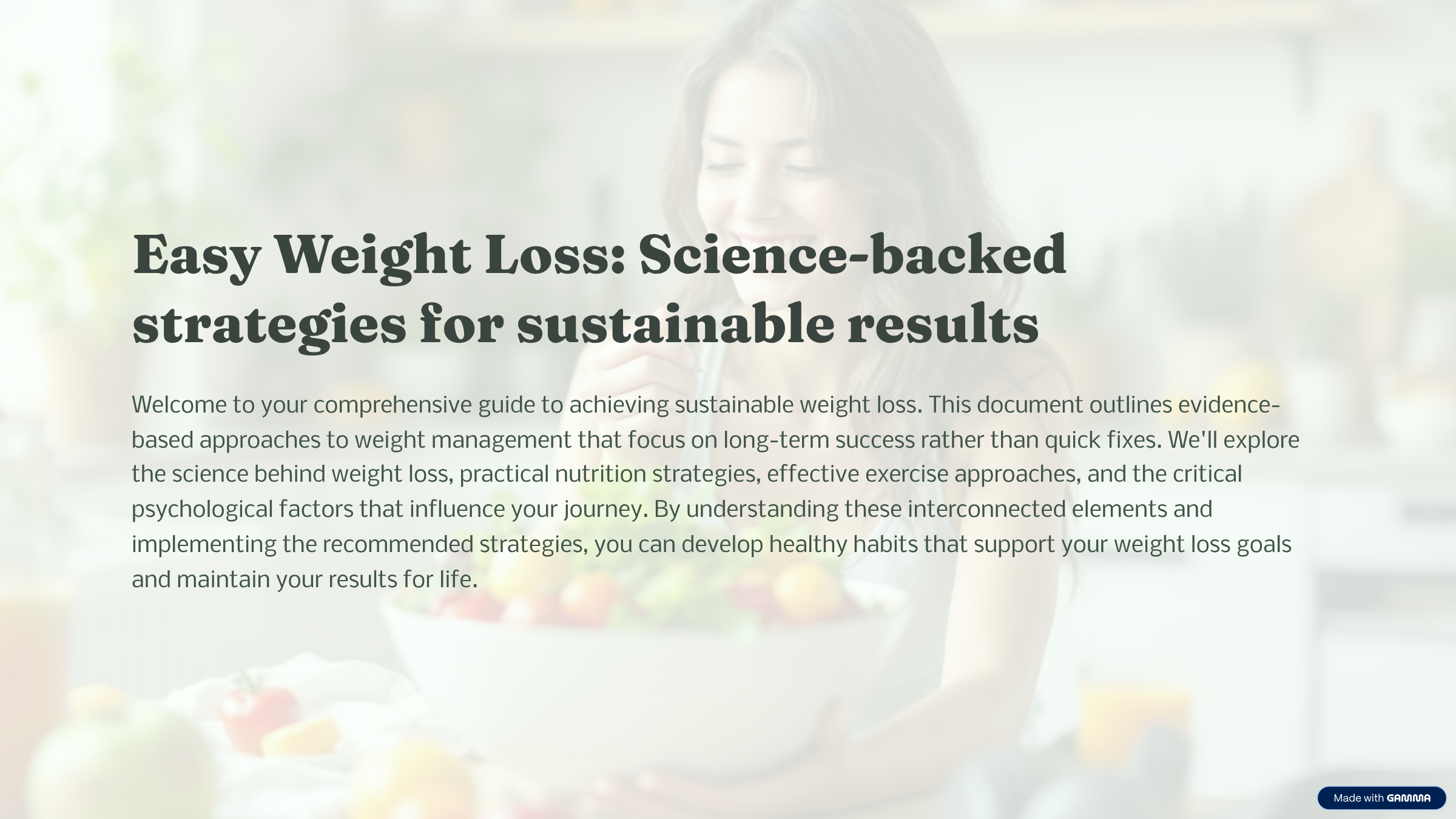 Easy Weight Loss: Science-backed strategies for sustainable results
