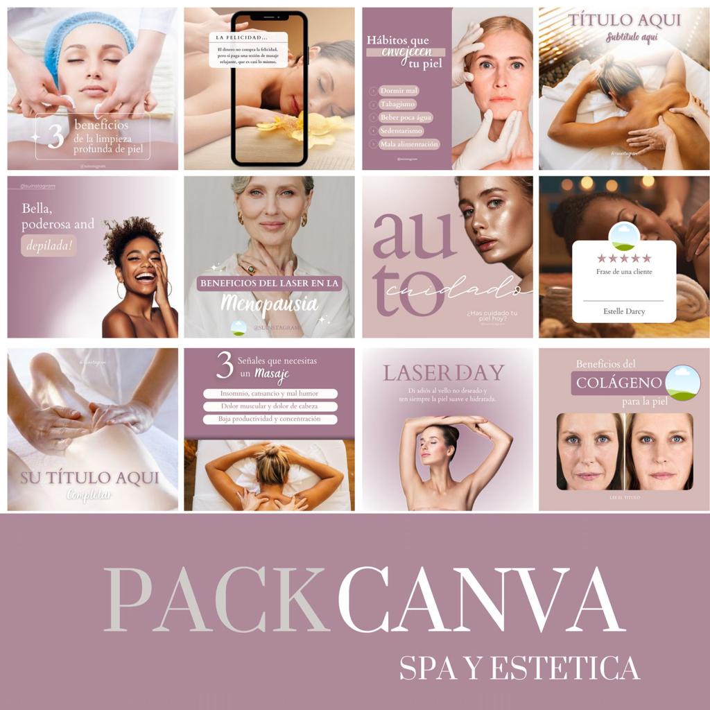Pack Canva SPA y Estetica - Vivir de Lanzamiento | Hotmart
