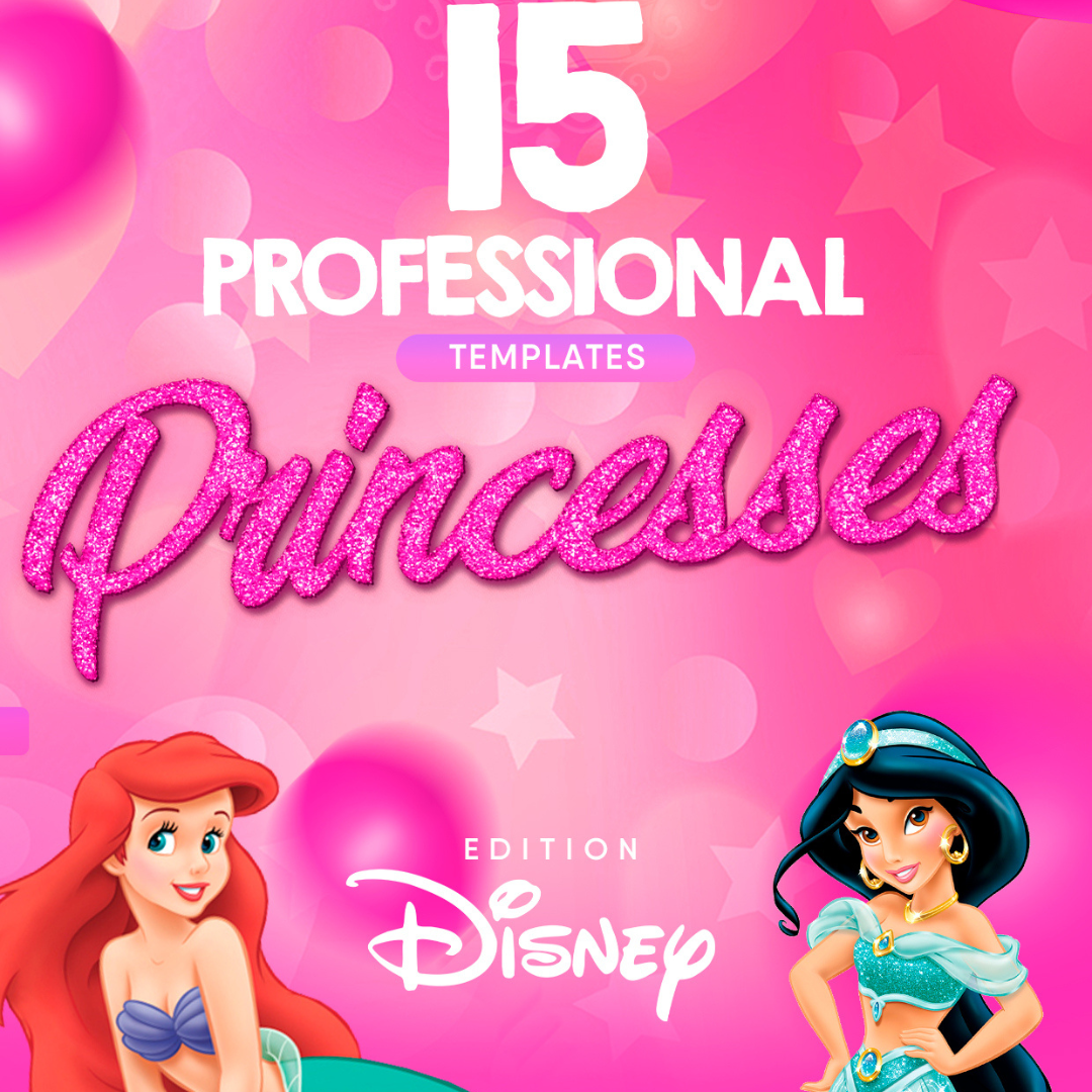 15 Professional Disney Princess Stencils 👑 - Agencia Sirius | Hotmart