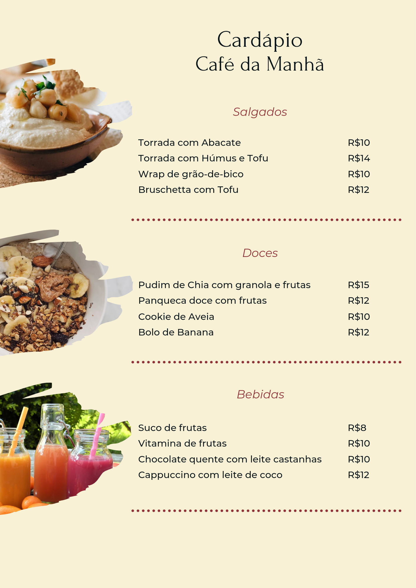 Cardápios para seus negócios