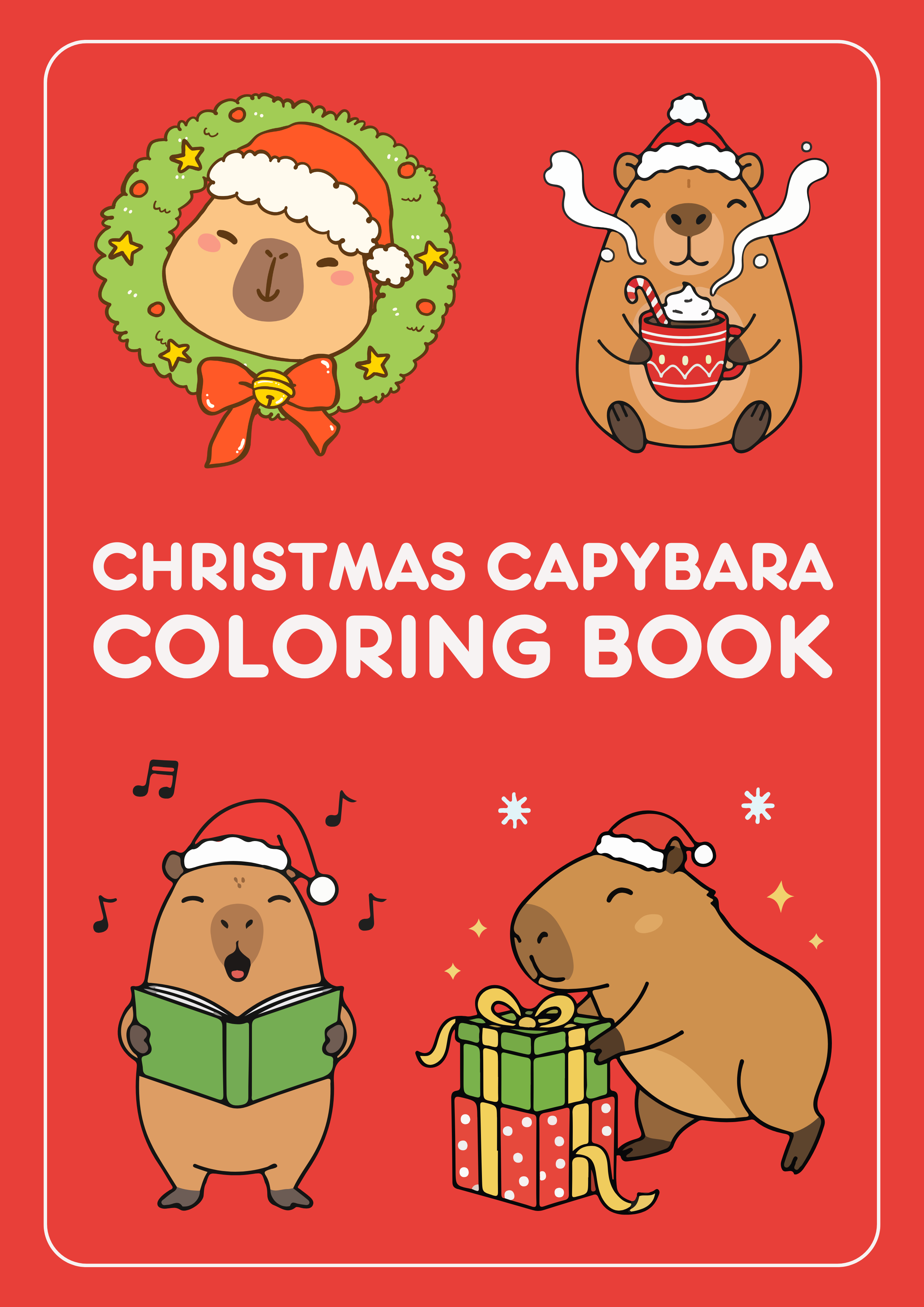 Libro para colorear de Capibaras Navideños - Color Studio Digital