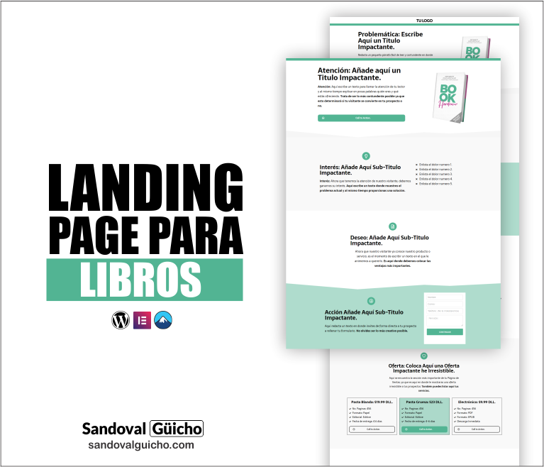 26-. 👉 Combo: Landing Page y Página de Ventas para Libros y E-Books - Compatibles para WordPress ...