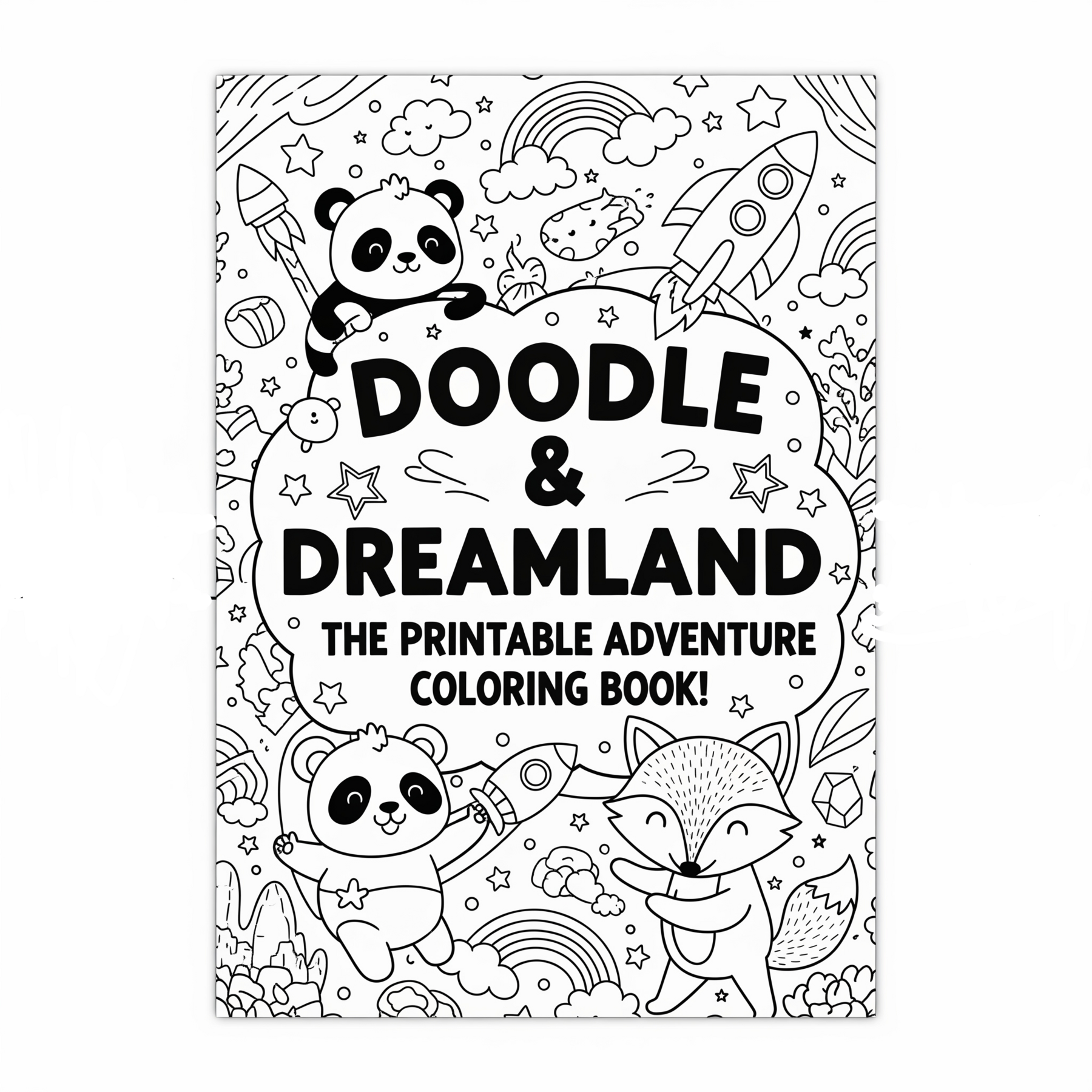 🌈 Doodle & Dreamland: The Printable Adventure Coloring Book! 🚀