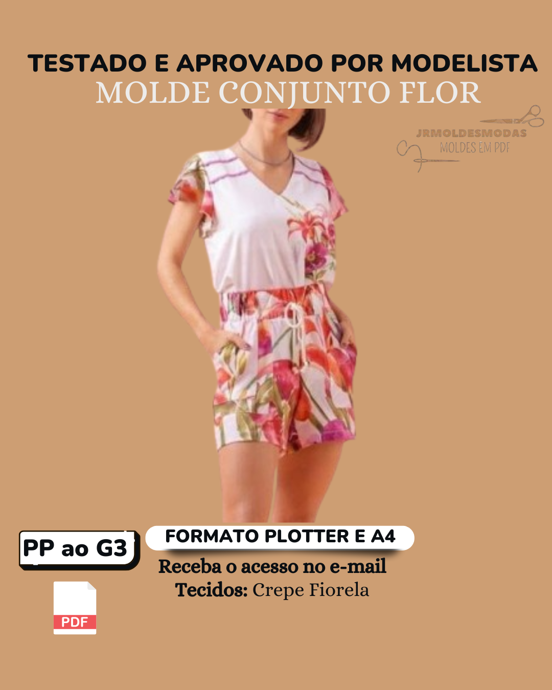 Molde Conjunto Flor - Jr Produtos Digitais | Hotmart