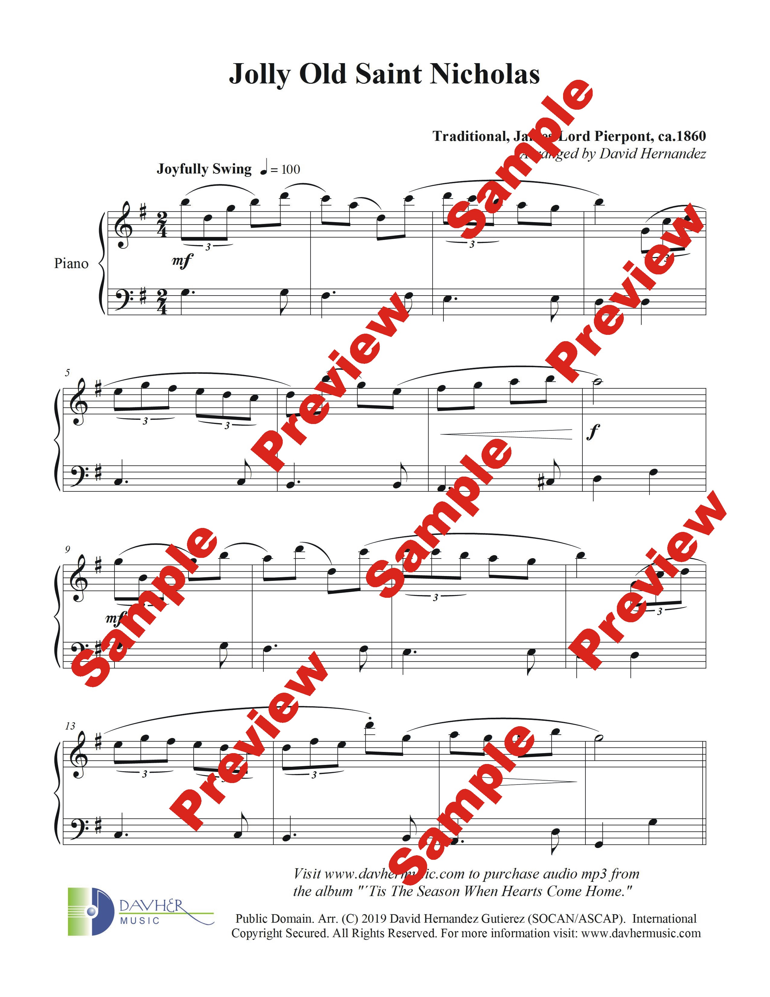 Jolly Old St. Nicholas - SCORE - David Hernandez Gutierrez | Hotmart