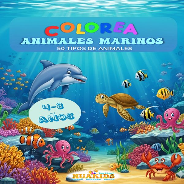 Libro para colorear Animales Marinos PDF Imprimible - Nuakids PlayL...