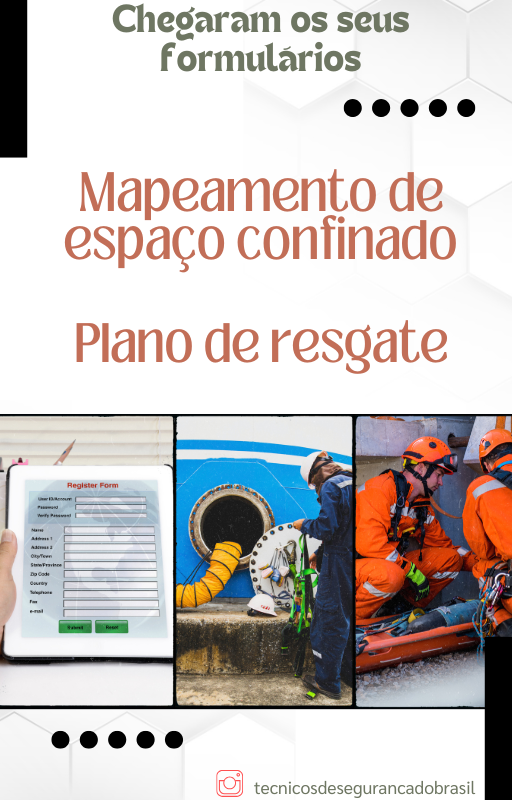 Formulários de mapeamento de espaço confinado e plano de resgate