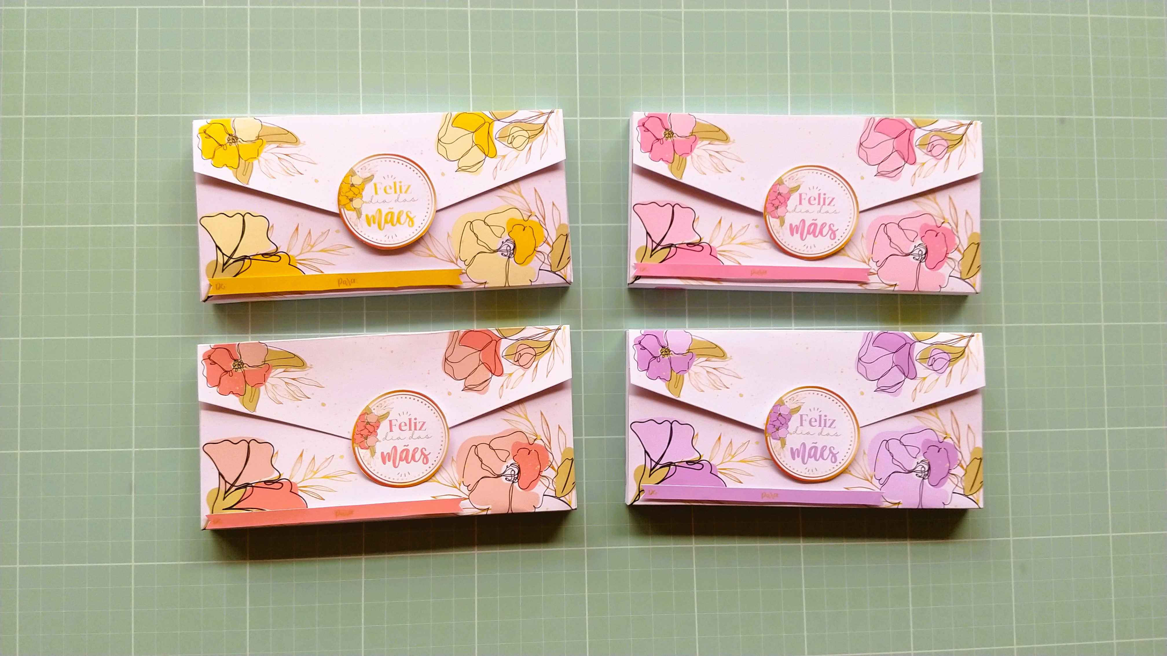 Caixa Envelope para Barra de Chocolate - Molde em Branco - You Mim...