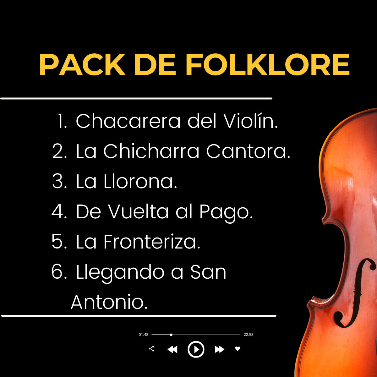 Pack de Folklore - Pistas y Partituras para Violin - Diego Rendon