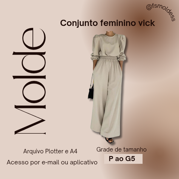 Molde conjunto feminino vick - Franciele Souza | Hotmart