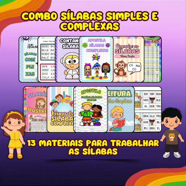 Combo materiais sílabas simples e complexas em PDF