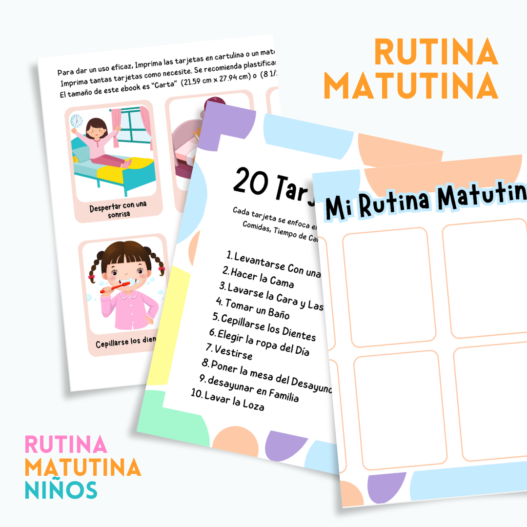 Tarjetas Visuales Montessori para Rutinas Matutinas: ¡Haz que las M...