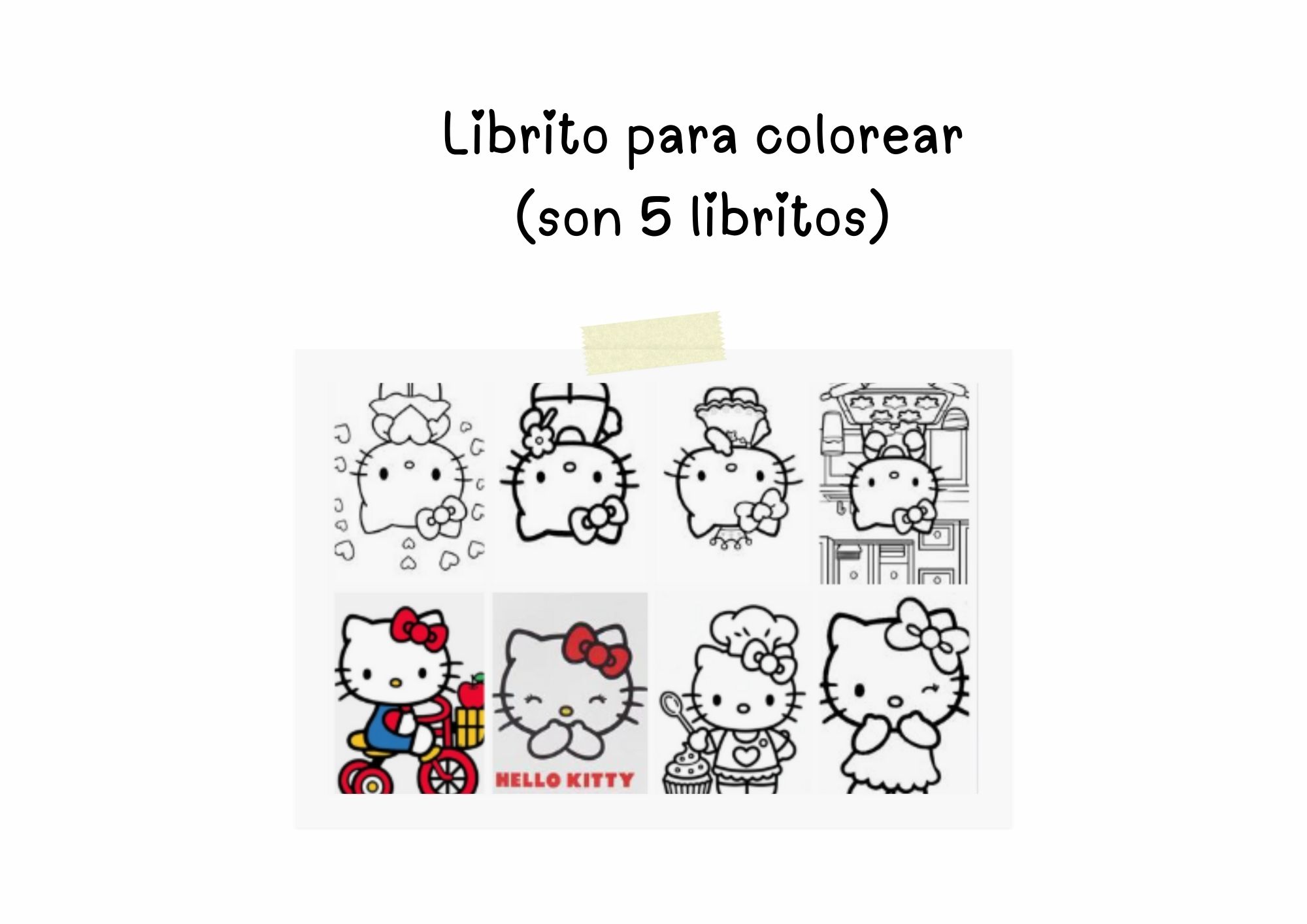 Libritos y libro para colorear de Hello Kitty | Hotmart
