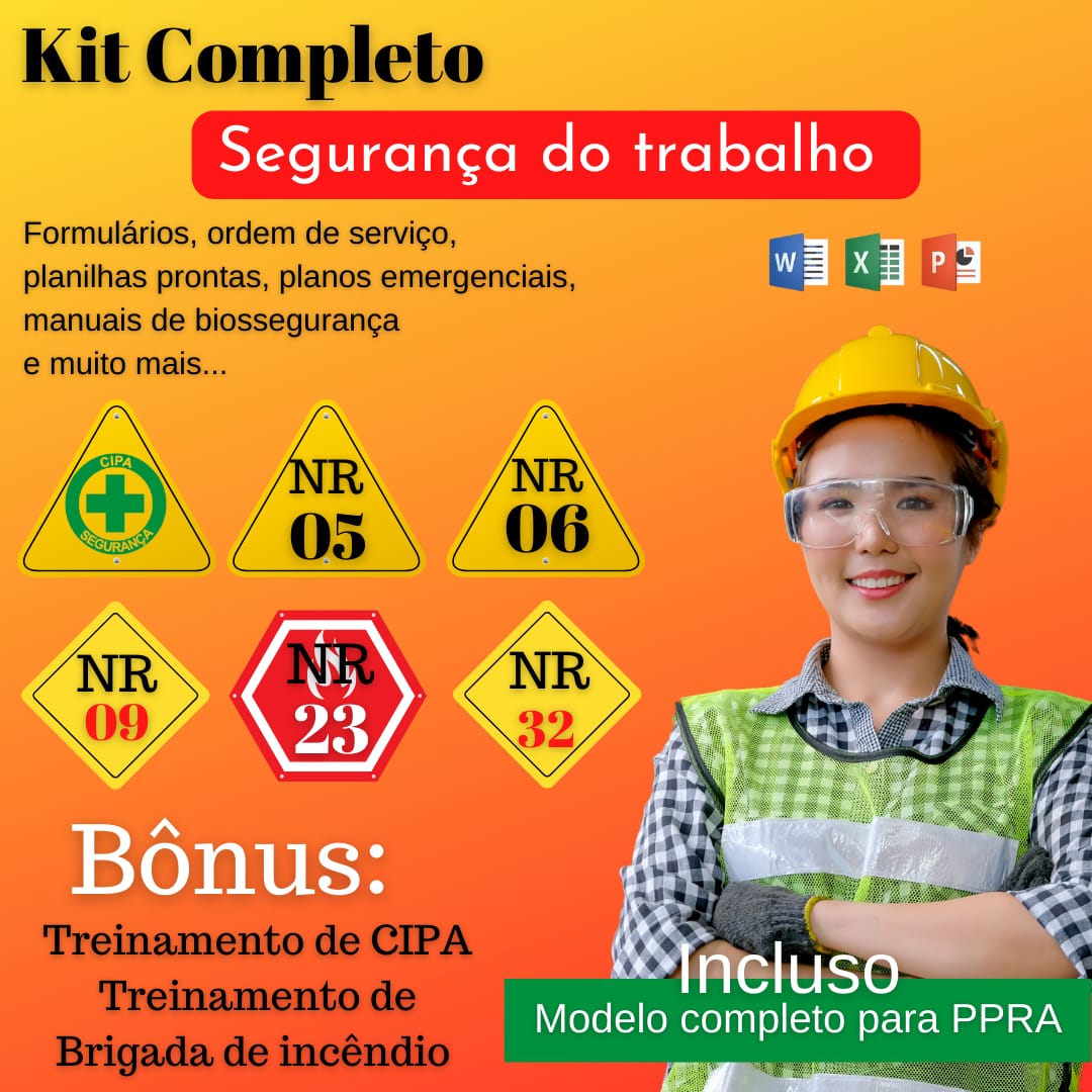 Kit Completo para Técnicos de Segurança do Trabalho - Alana de Ol...