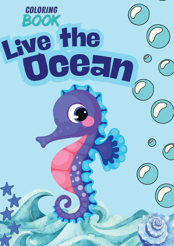 Coloring book - Live the ocean - Daniela Vélez Echavarría | Hotmart