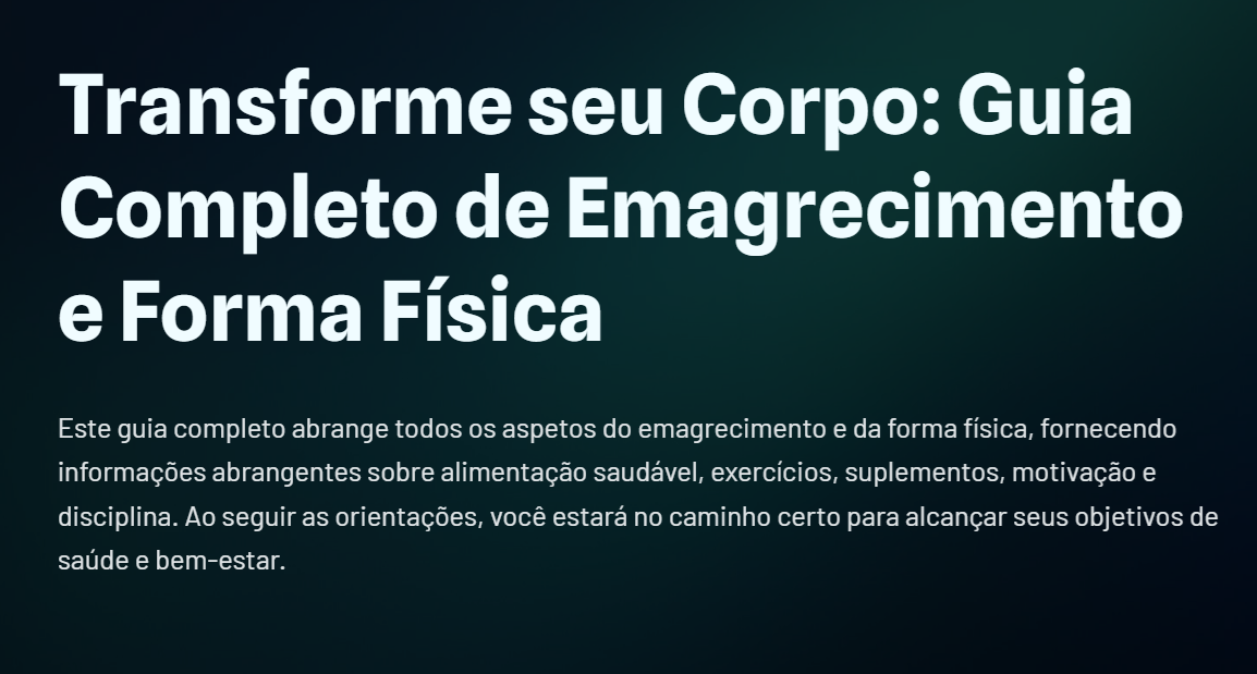 Transforme seu Corpo - Guia Completo de Emagrecimento e Forma Físic...