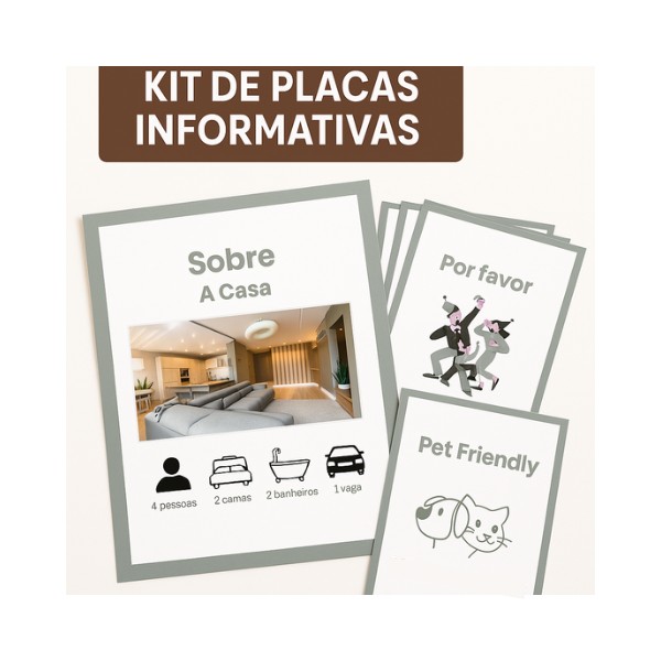 Placas informativas para Airbnb Booking - Marília Azevedo Tarrago ...